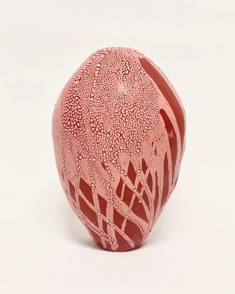 Red/Pink Dragon Egg Vase by Astrid Öhman for sale at Pamono