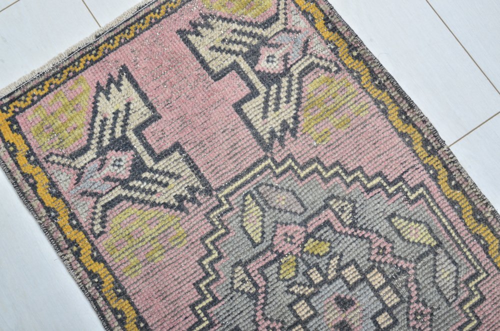 Antique Faded Wool Rug, 1960s for sale at Pamono
