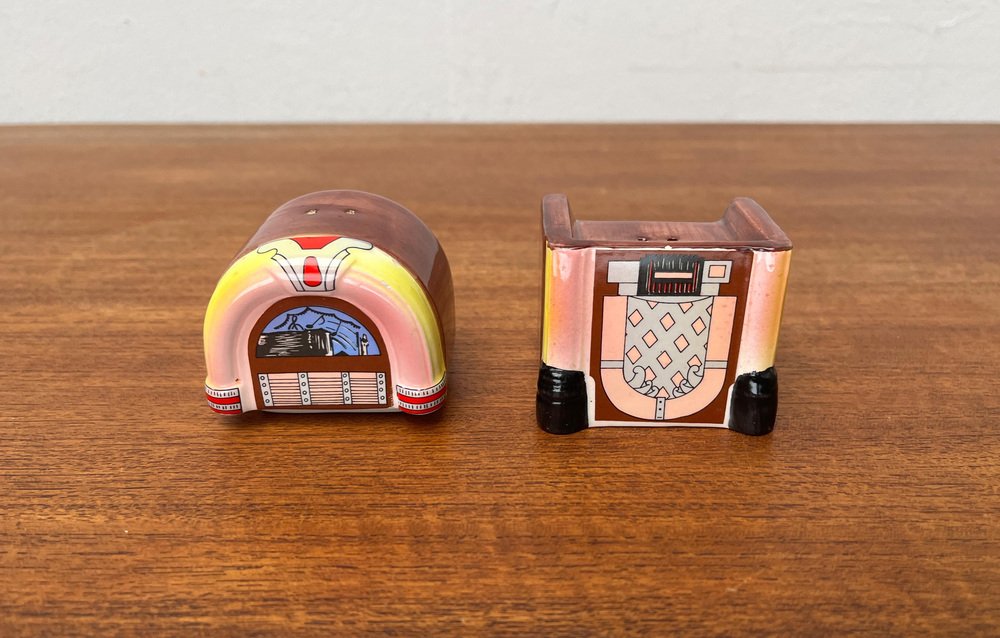 Vintage Postmodern Ceramic Jukebox Pepper and Salt Shaker, Set of 2 for ...