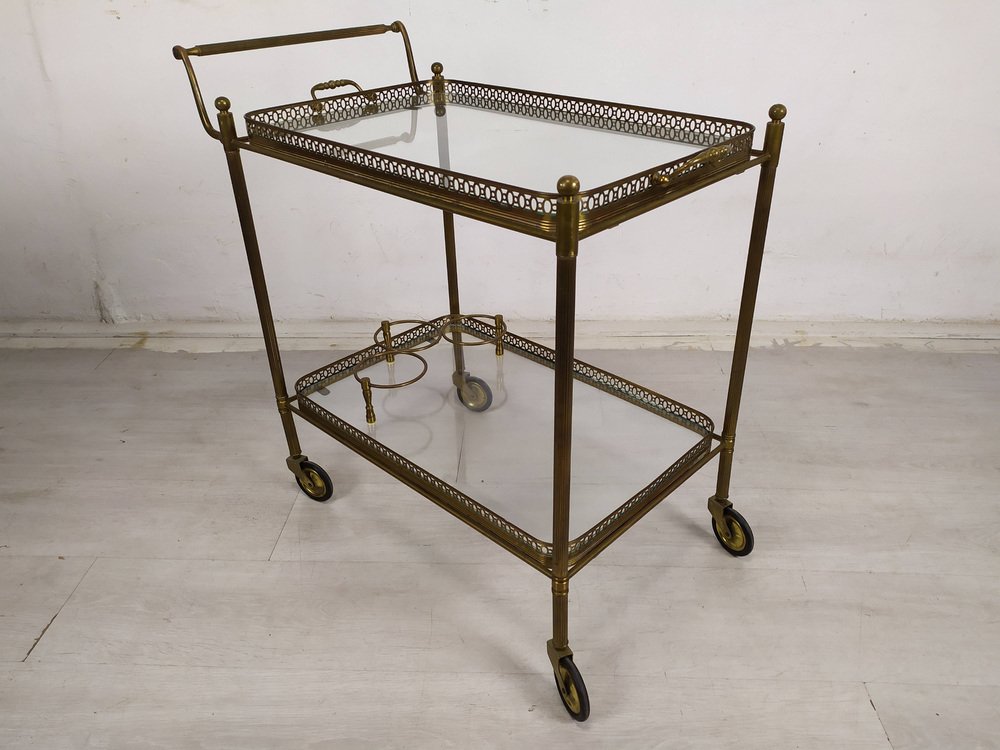 Gilt Serving Bar Cart, 1970s for sale at Pamono