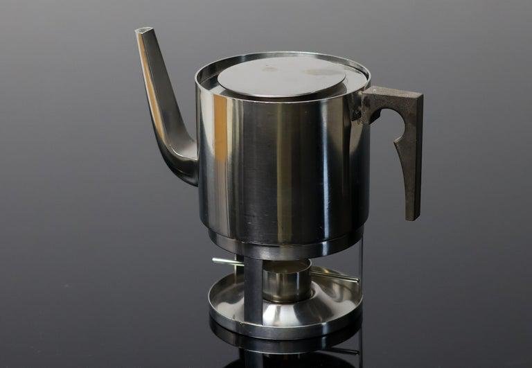 Mid-Century Cylinda Tea Pot and Stove by Arne Jacobsen for Stelton ...