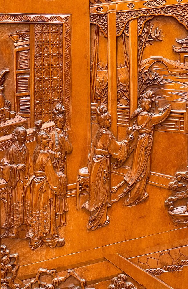 Chinese Carved Panels, 20th Century, Set of 2 for sale at Pamono