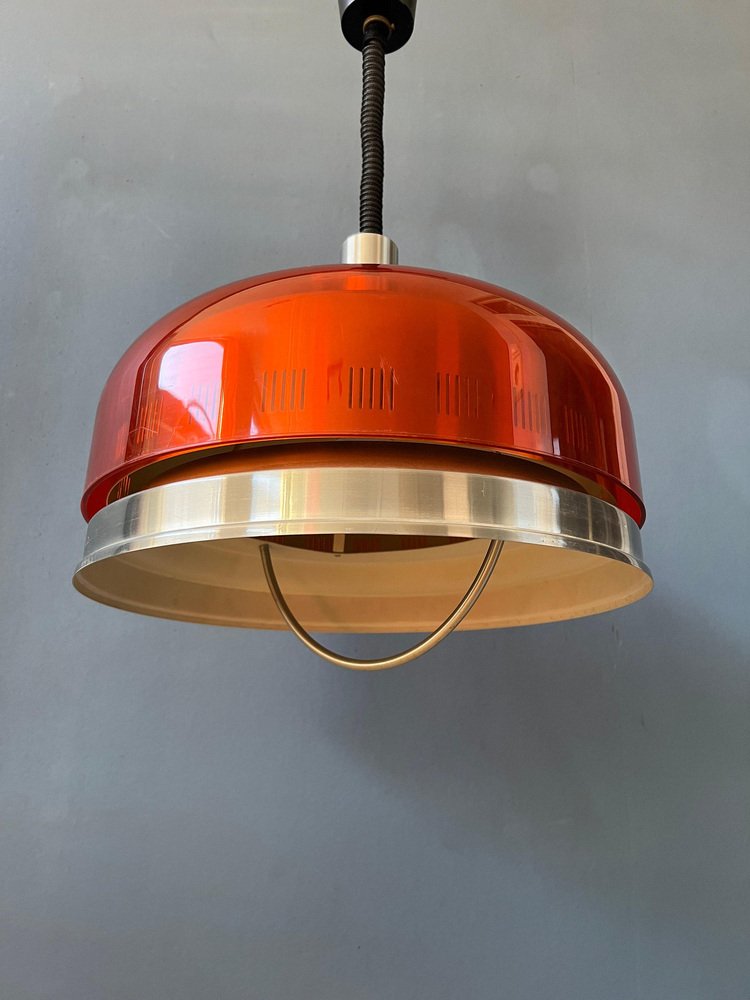 Space Age Orange Transparent UFO Pendant Lamp for sale at Pamono