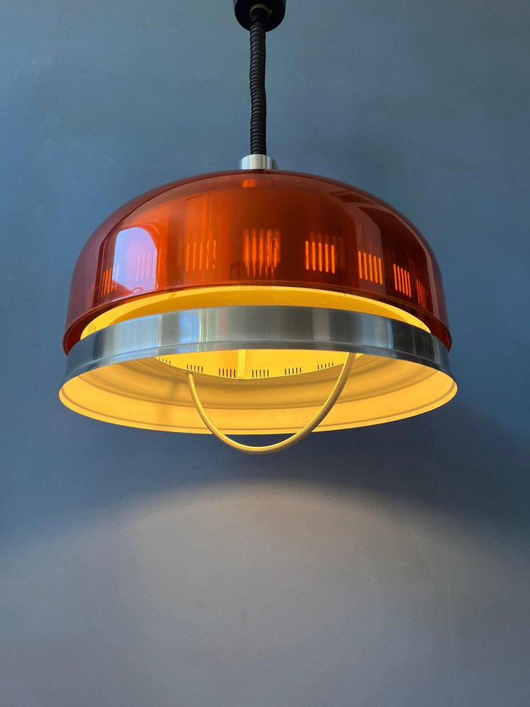 Space Age Orange Transparent UFO Pendant Lamp for sale at Pamono