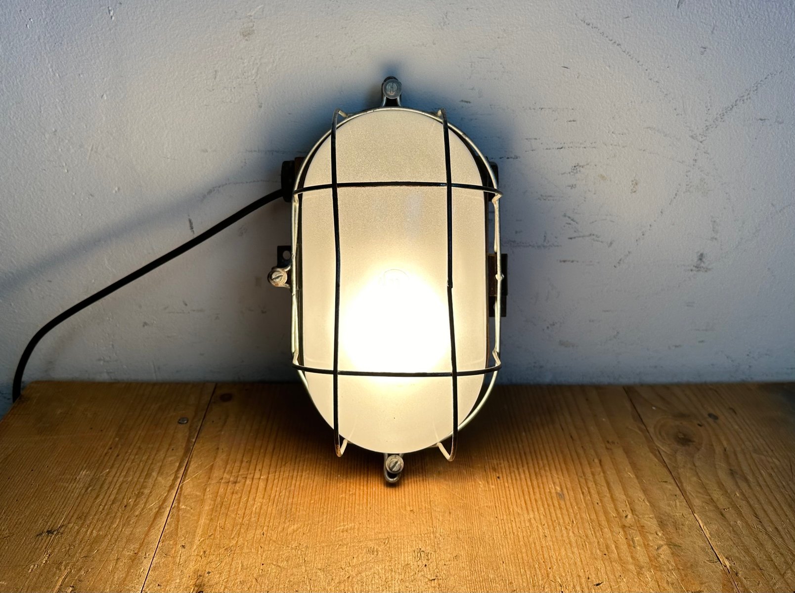 Industrial Bakelite Wall Light with Milk Glass, 1960s for sale at Pamono