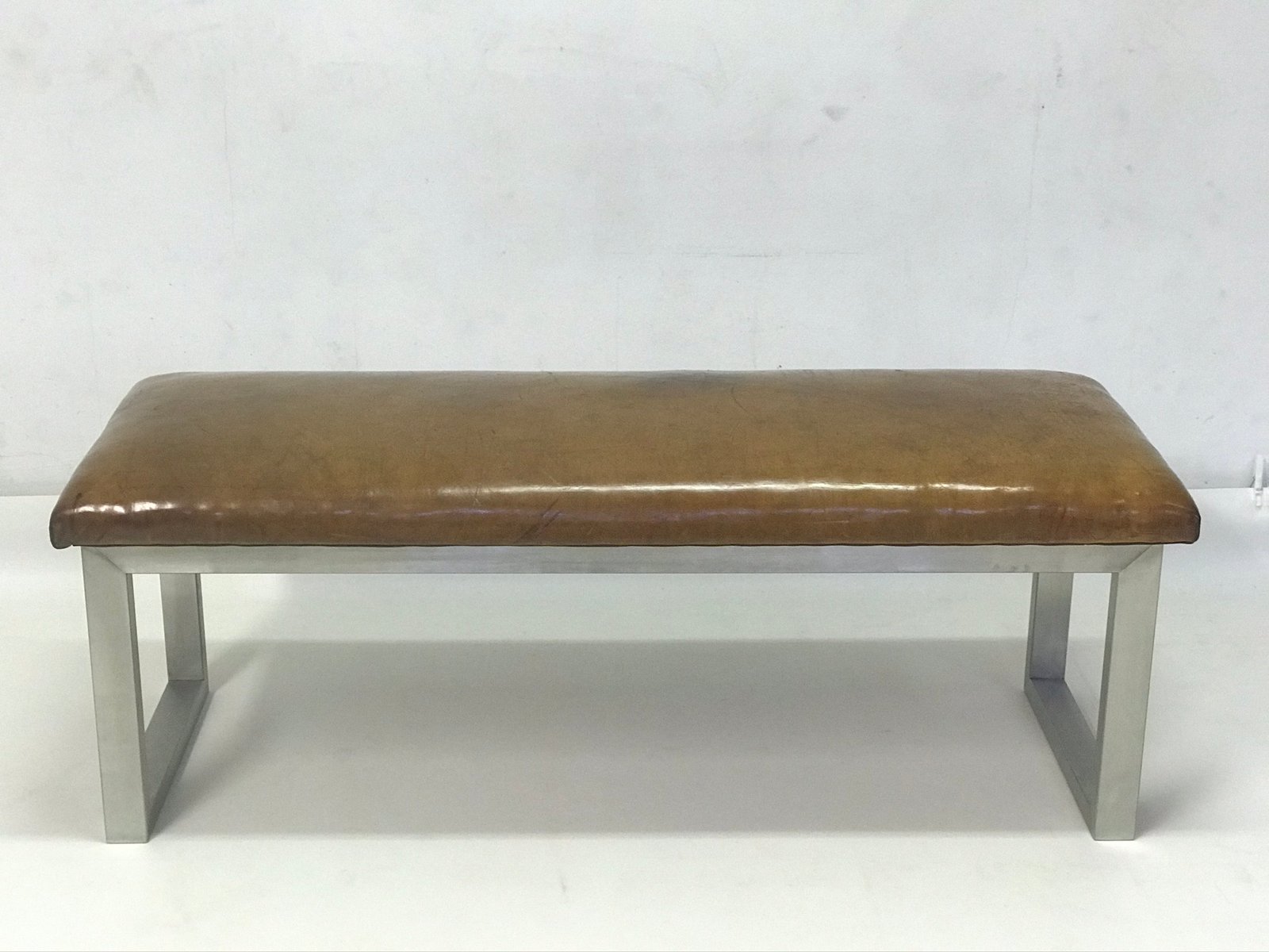 Vintage Leather Bench,1940s for sale at Pamono