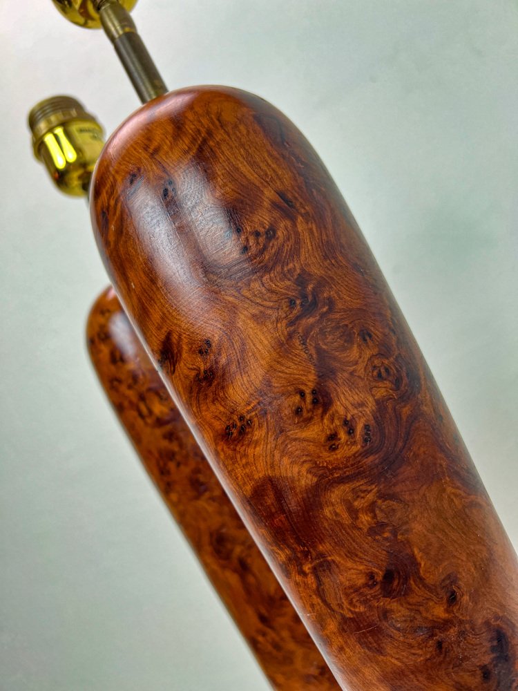 Classical Style Turned Burl Wood Table Lamps, 1970s, Set of 2 for sale ...