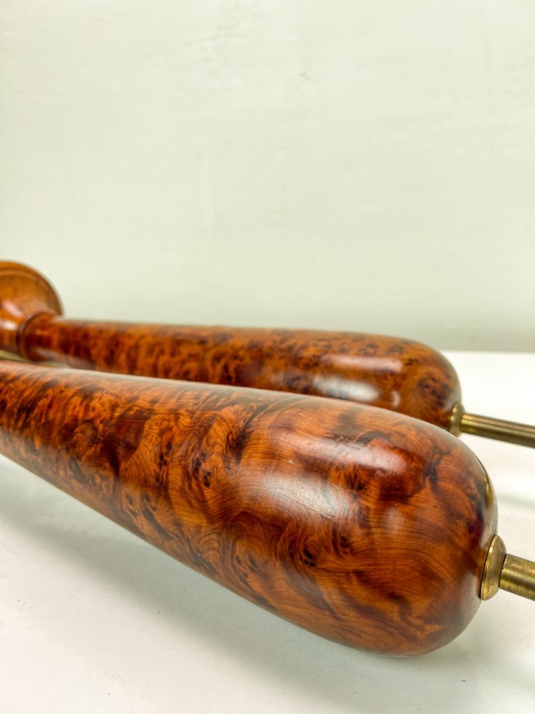 Classical Style Turned Burl Wood Table Lamps, 1970s, Set of 2 for sale ...