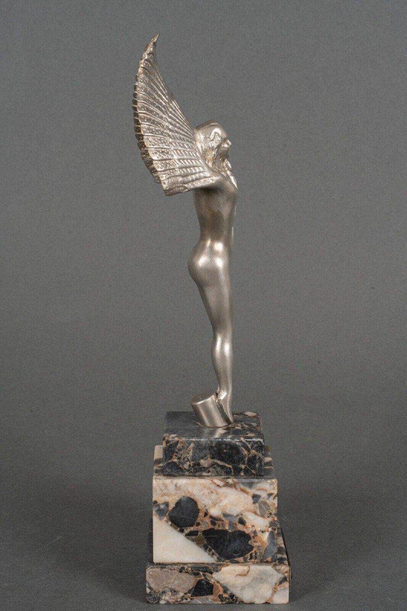 20th Century Victory in Silvered Bronze Winged Woman on Marble Base for ...