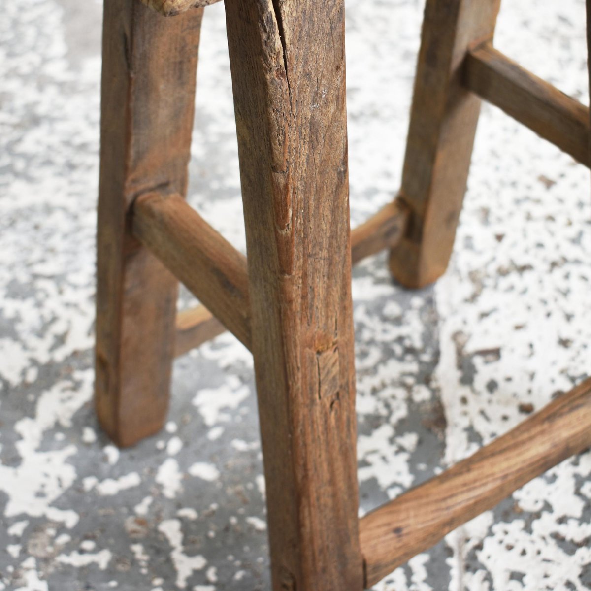 Rustic Elm Stool, 1920s for sale at Pamono