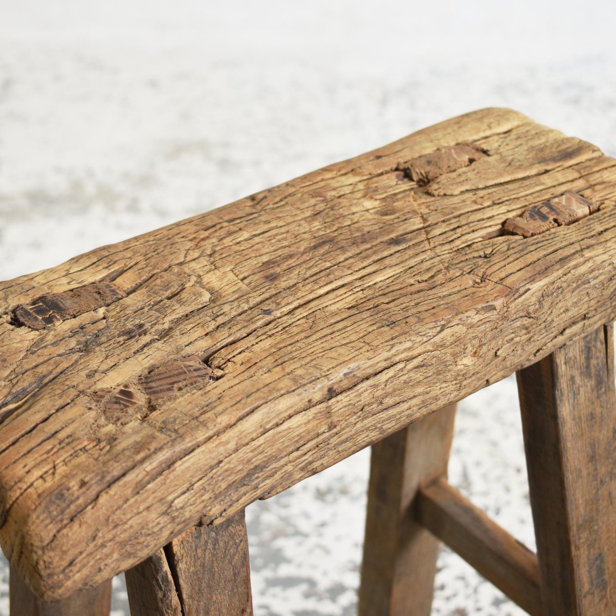 Rustic Elm Stool, 1920s for sale at Pamono