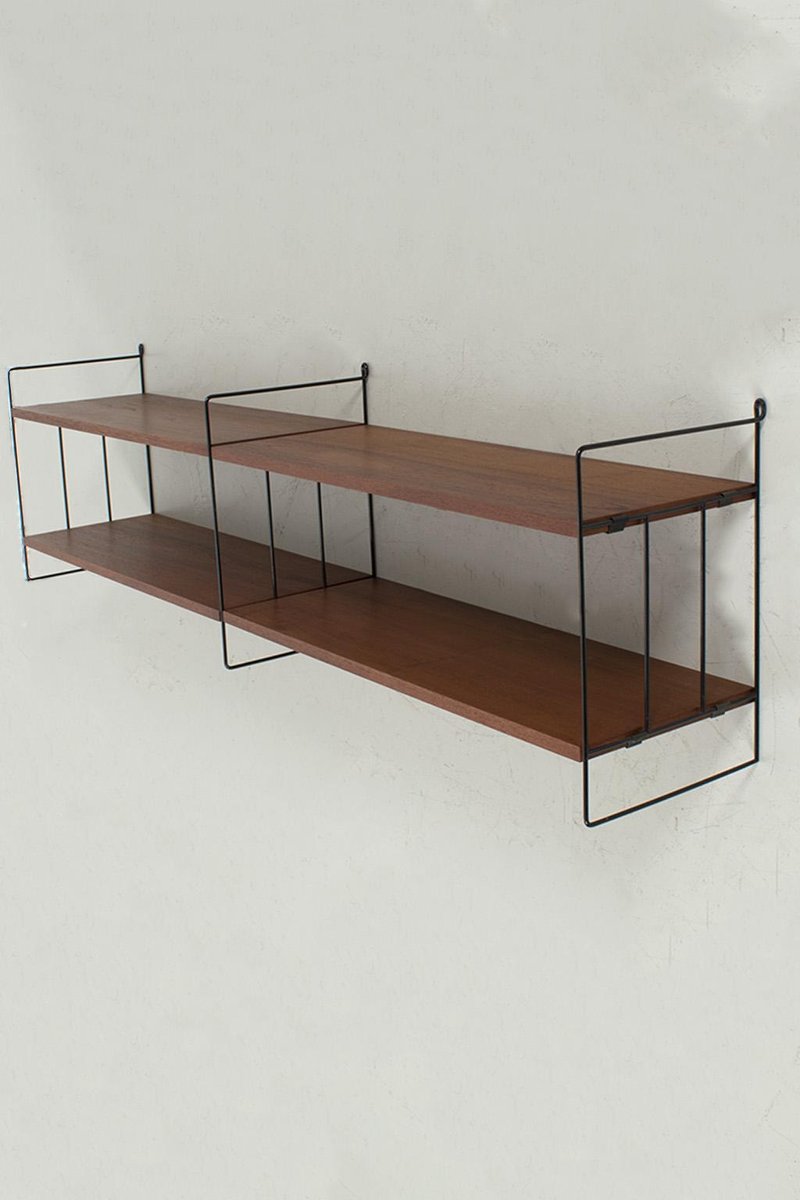 Wandregal Holz Metall Vintage