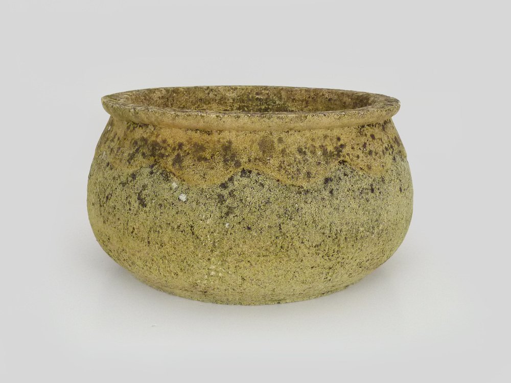 Vintage Stone Spherical Flower Pot, 1950s for sale at Pamono