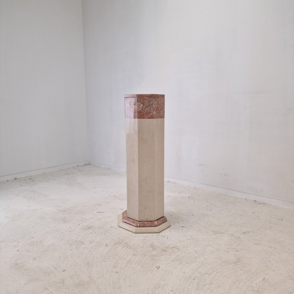 Italian Marble Pedestal, 1980s for sale at Pamono
