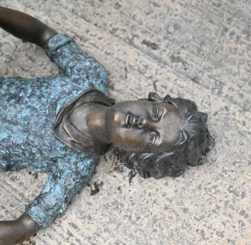 Children Acrobat Bronze Statue Garden Sculpture for sale at Pamono