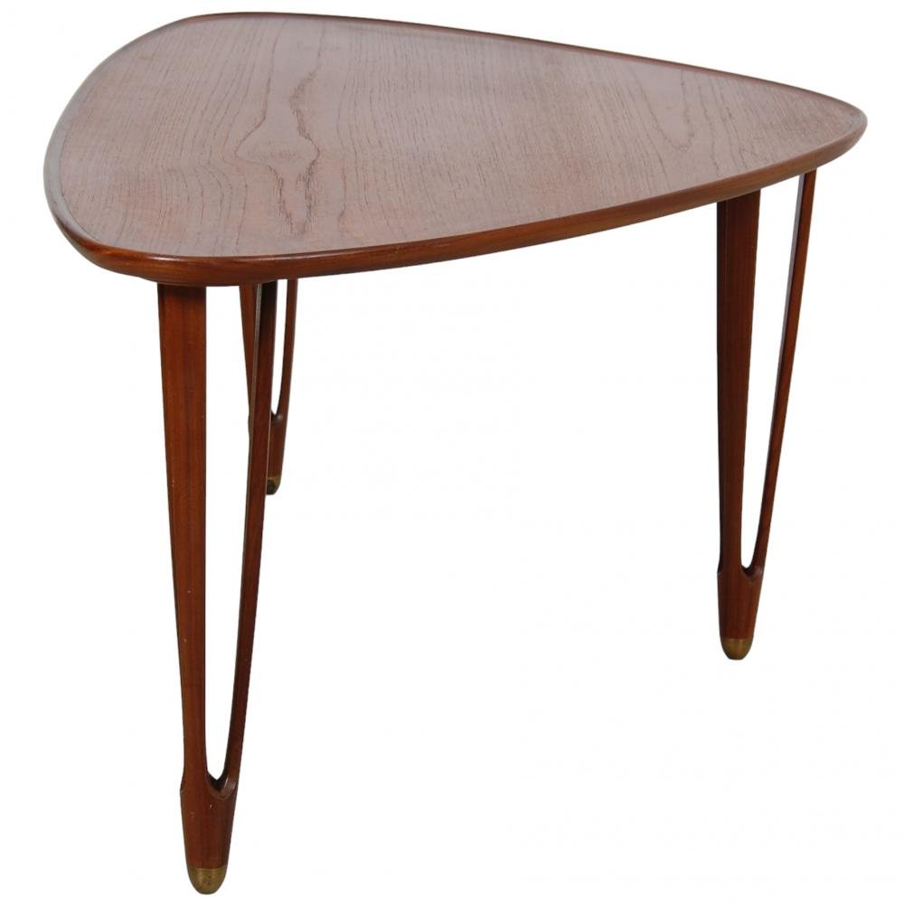 Triangular Coffee Table in Teak, 1960s for sale at Pamono