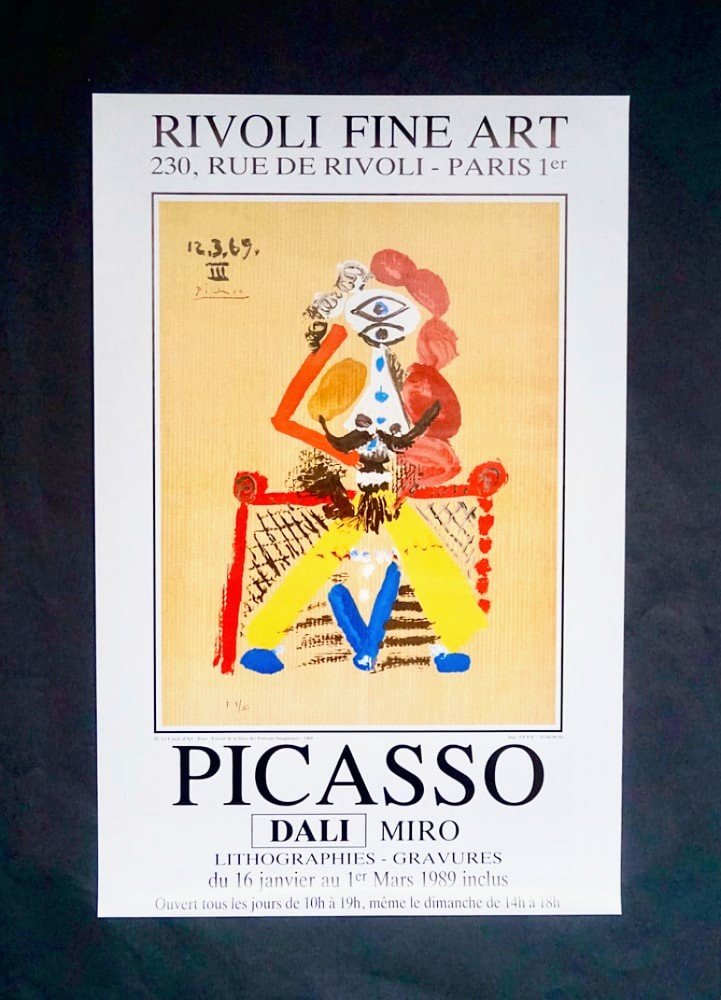 Picasso, Dali, Miro Exhibition Poster, 1989 for sale at Pamono