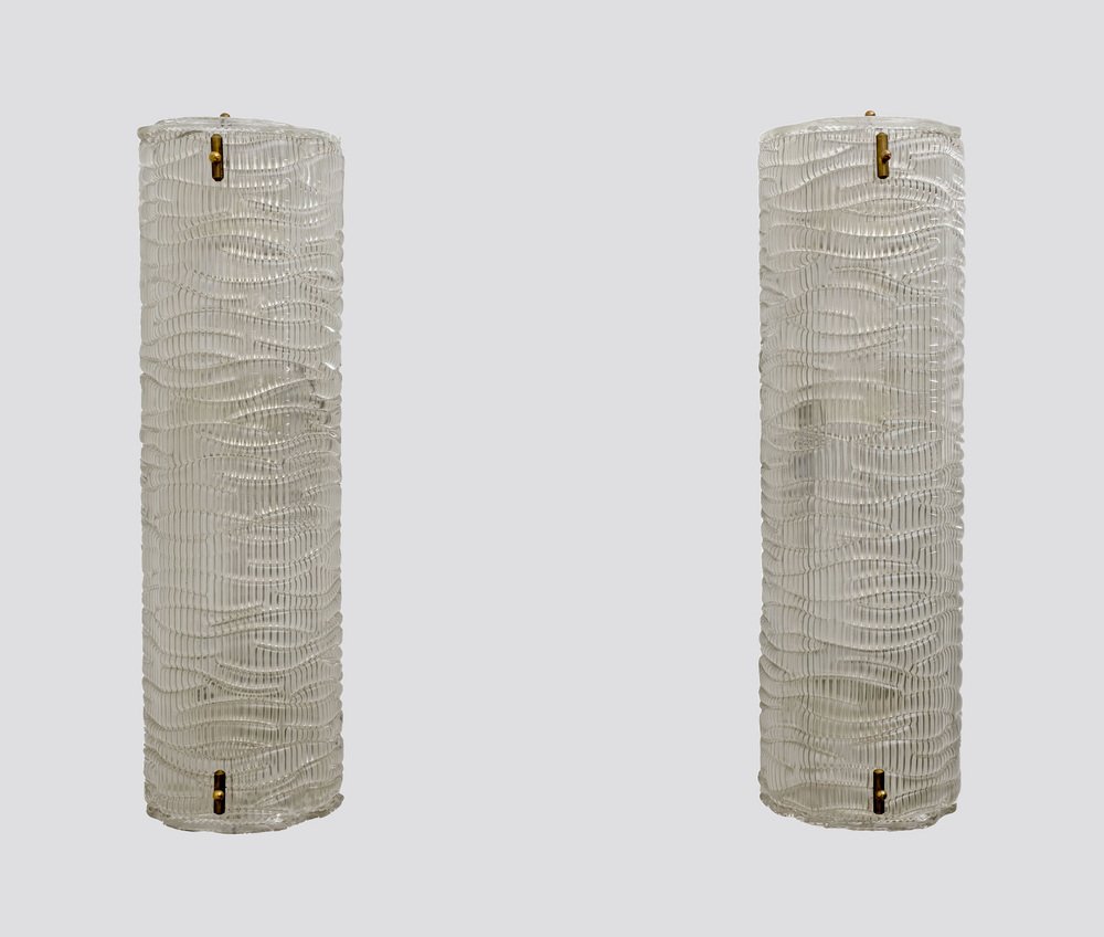Italian Modern Murano Glass Textured Wall Sconces, 1980s, Set of 2 for ...
