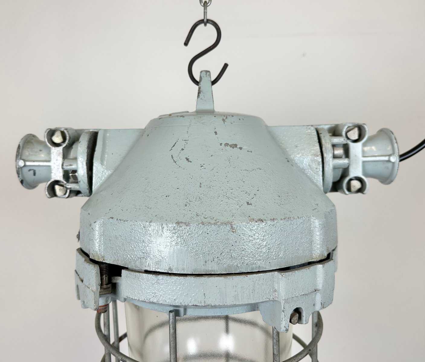 Industrial Grey Bunker Ceiling Light with Iron Cage from Elektrosvit ...