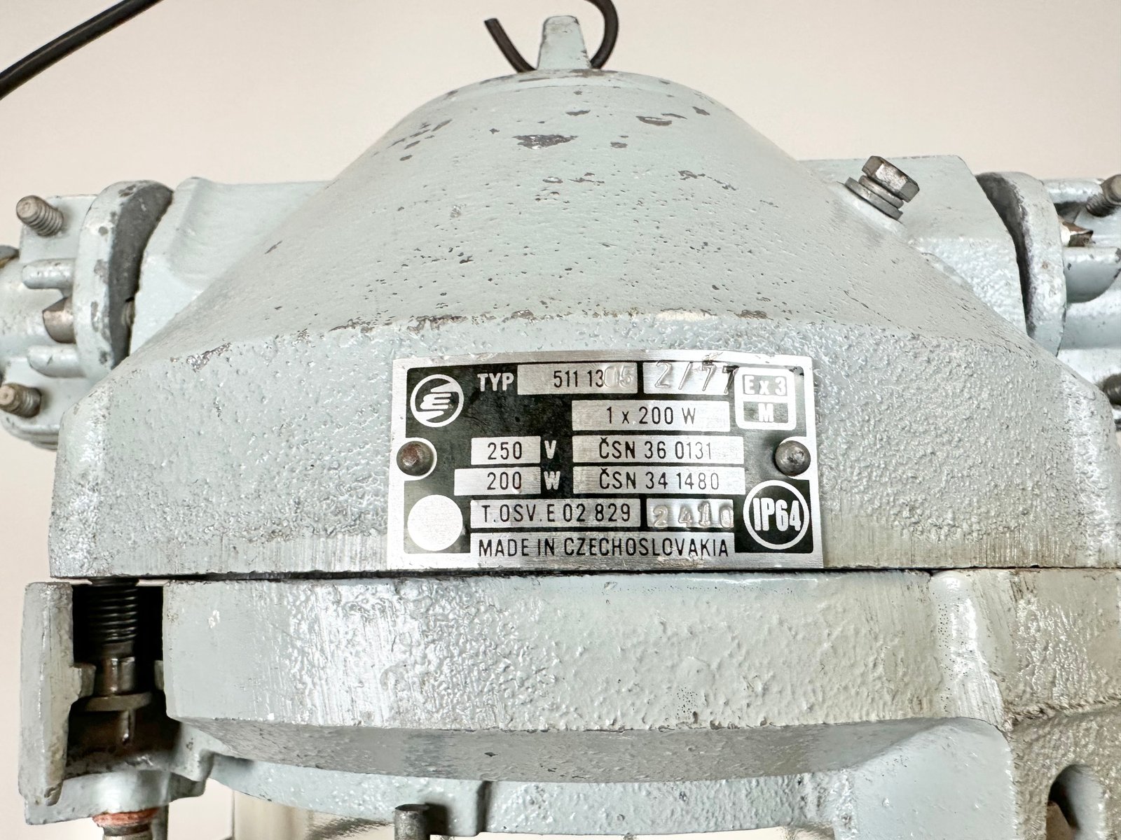 Industrial Grey Bunker Ceiling Light with Iron Cage from Elektrosvit ...