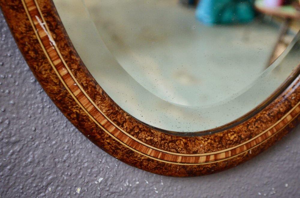 Large Oval Mirror of Vintage French Style Bohemian Antique Copy for ...