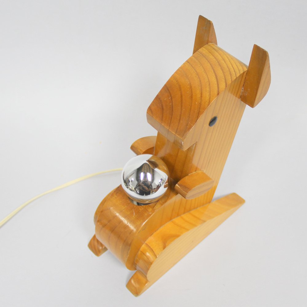 Vintage Wood Kangaroo Lamp for sale at Pamono