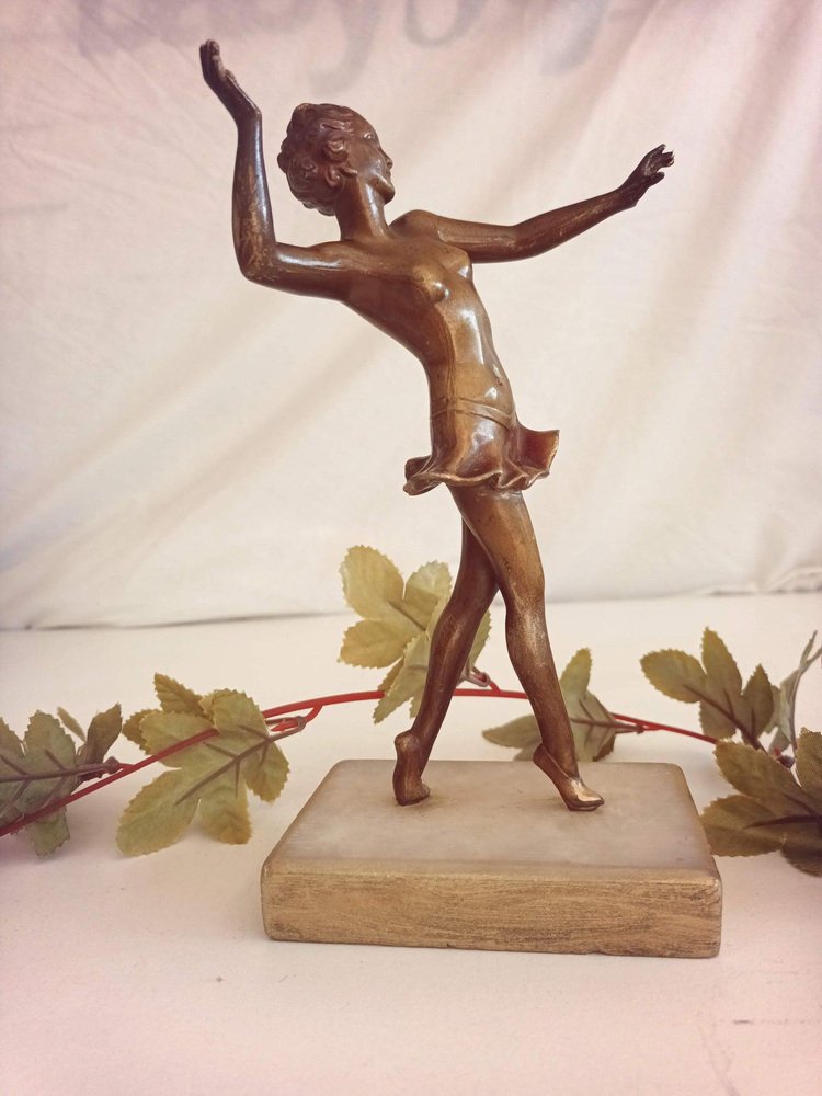Art Deco Spelter Dancer Figurine, 1930s for sale at Pamono