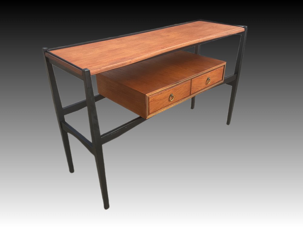 Teak & Ebonised Metal Two-Tier Console Table from Heals for sale at Pamono