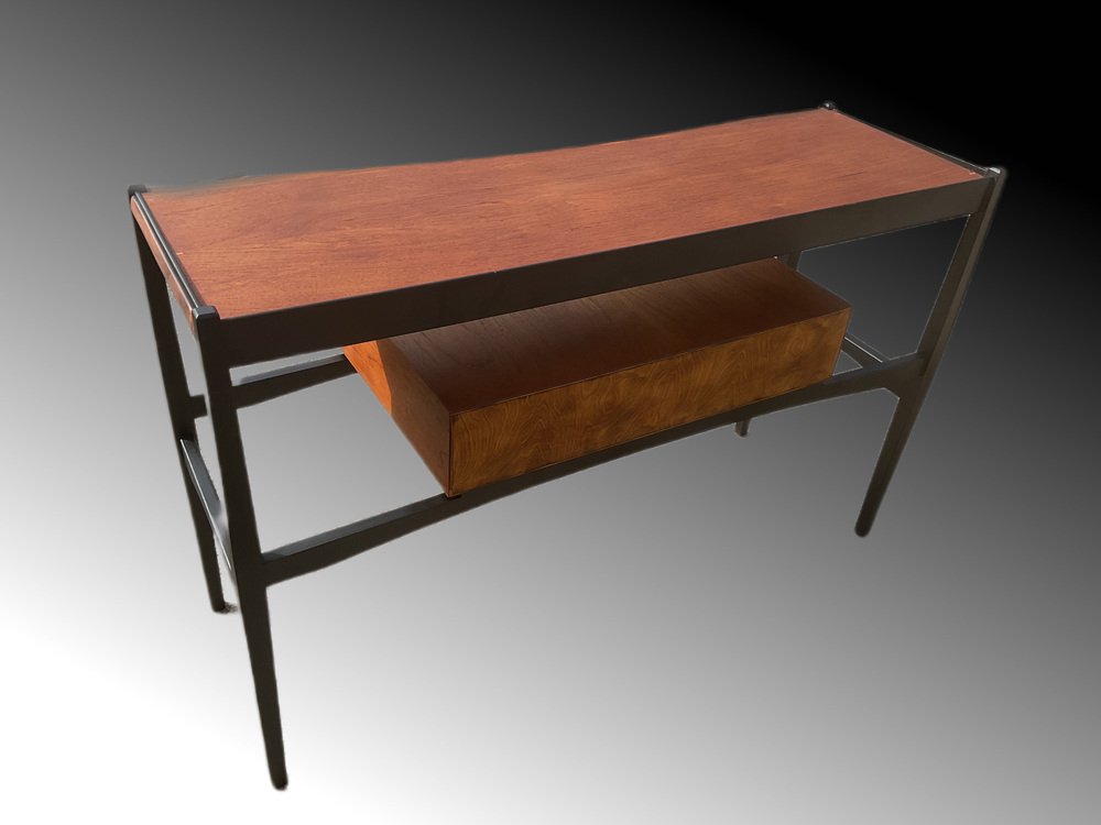 Teak & Ebonised Metal Two-Tier Console Table from Heals for sale at Pamono