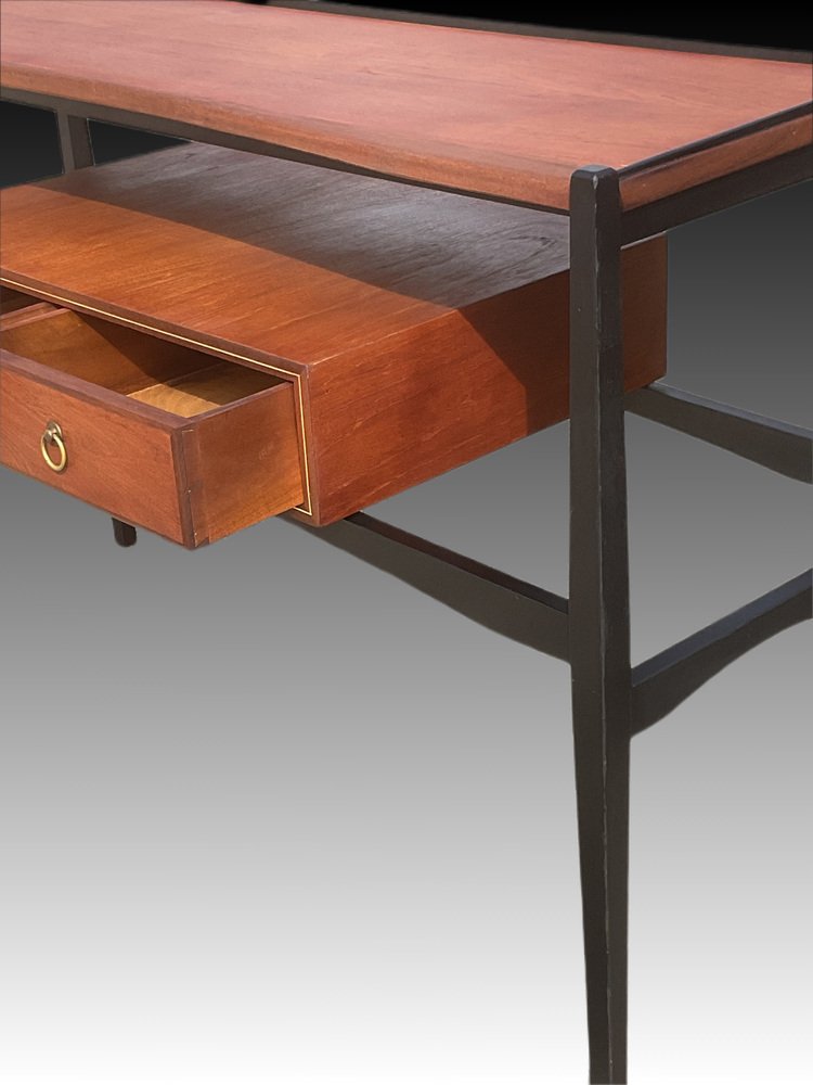 Teak & Ebonised Metal Two-Tier Console Table from Heals for sale at Pamono