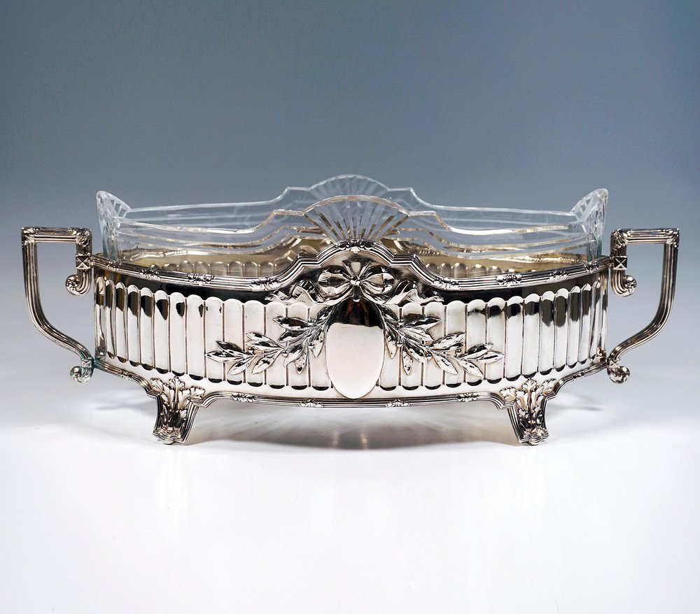 Art Nouveau Silver Jardinière in Navette Form from Koch & Bergfeld ...