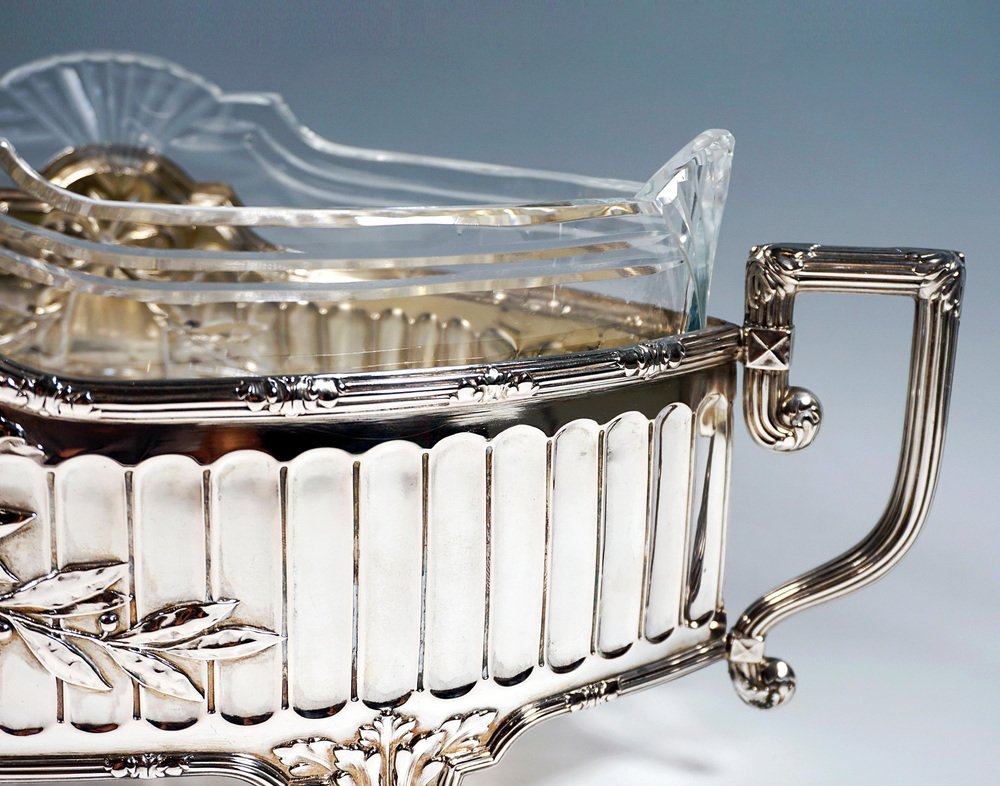 Art Nouveau Silver Jardinière in Navette Form from Koch & Bergfeld ...