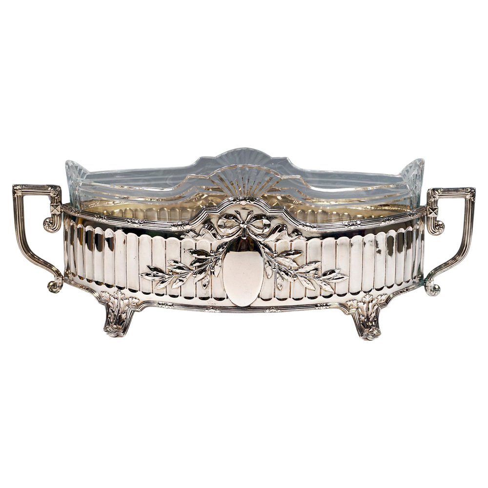 Art Nouveau Silver Jardinière in Navette Form from Koch & Bergfeld ...