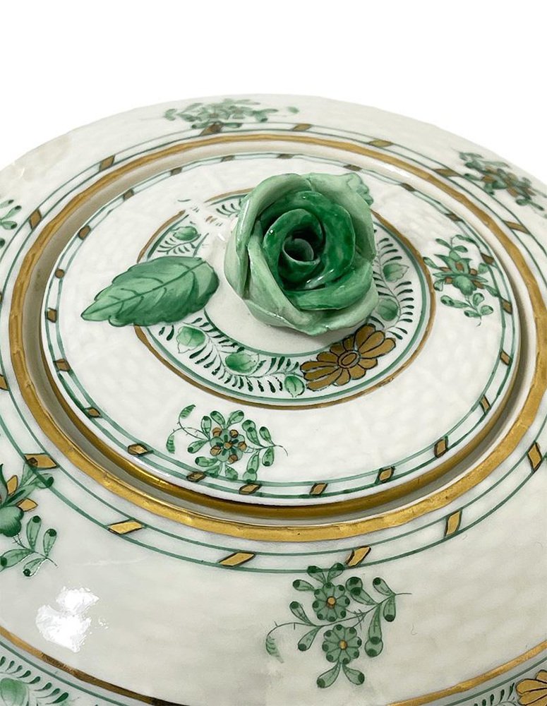 Indian Basket Green Pattern Porcelain Tea Service for 12 from Herend ...