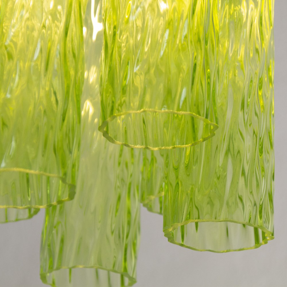 Ceiling Lamp in Tubes Cortex of Light Green Murano Glass, 1990s for ...