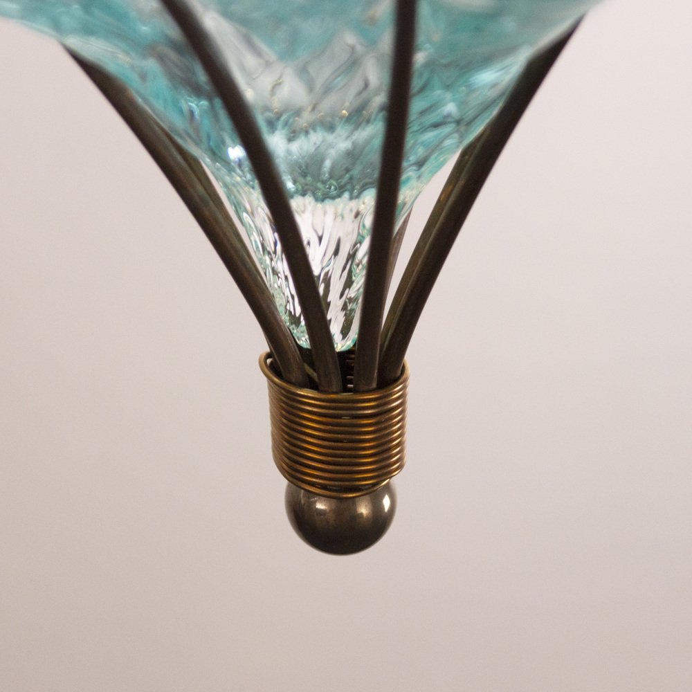 Venetian Lantern Lamp with Pointed Murano Glass Puffed Watercolor Color ...