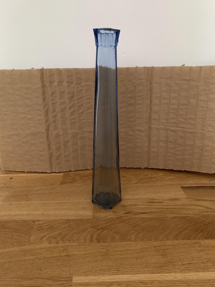 Blue Glass Vase, 1980s for sale at Pamono