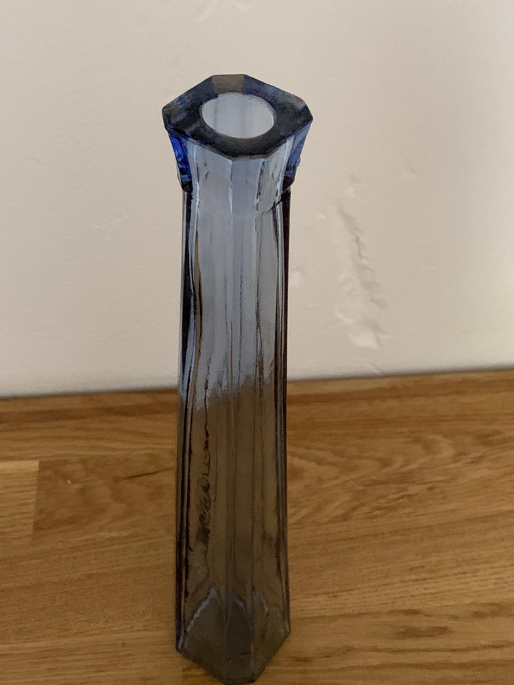 Blue Glass Vase, 1980s for sale at Pamono