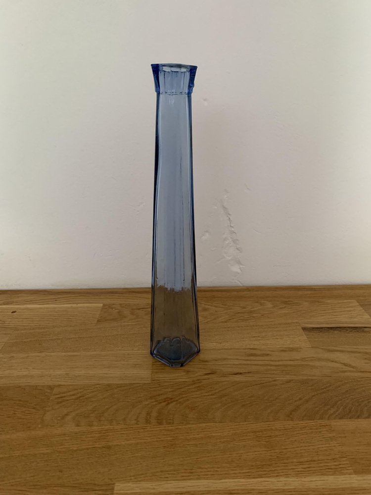 Blue Glass Vase, 1980s for sale at Pamono