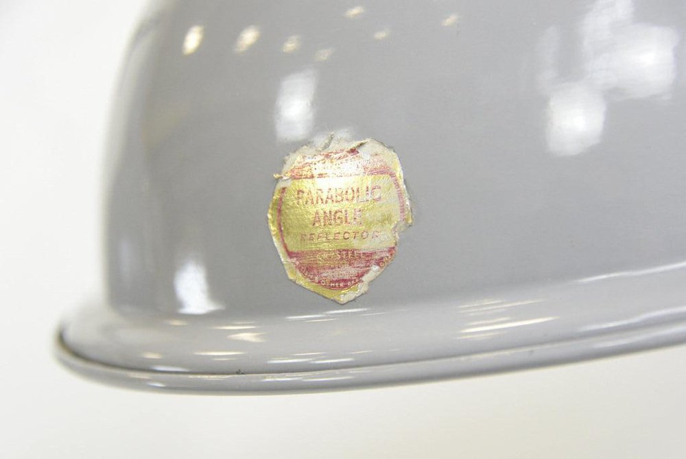 Graue Parabolische Wandlampe aus Emaille von Benjamin, 1950er bei ...