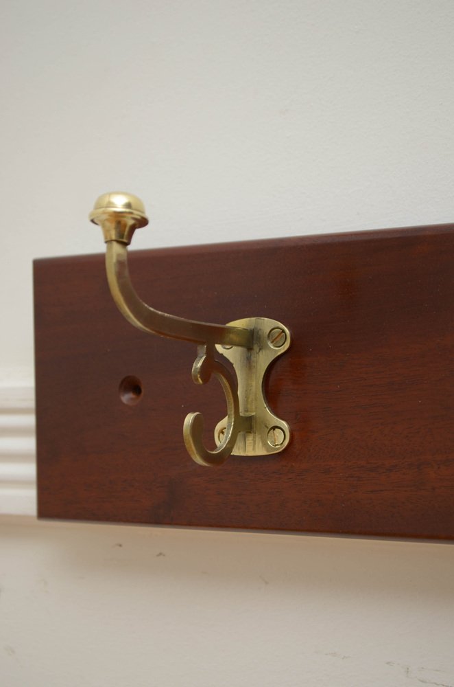 Victorian Brass Coat Hooks Rack, 1880s for sale at Pamono