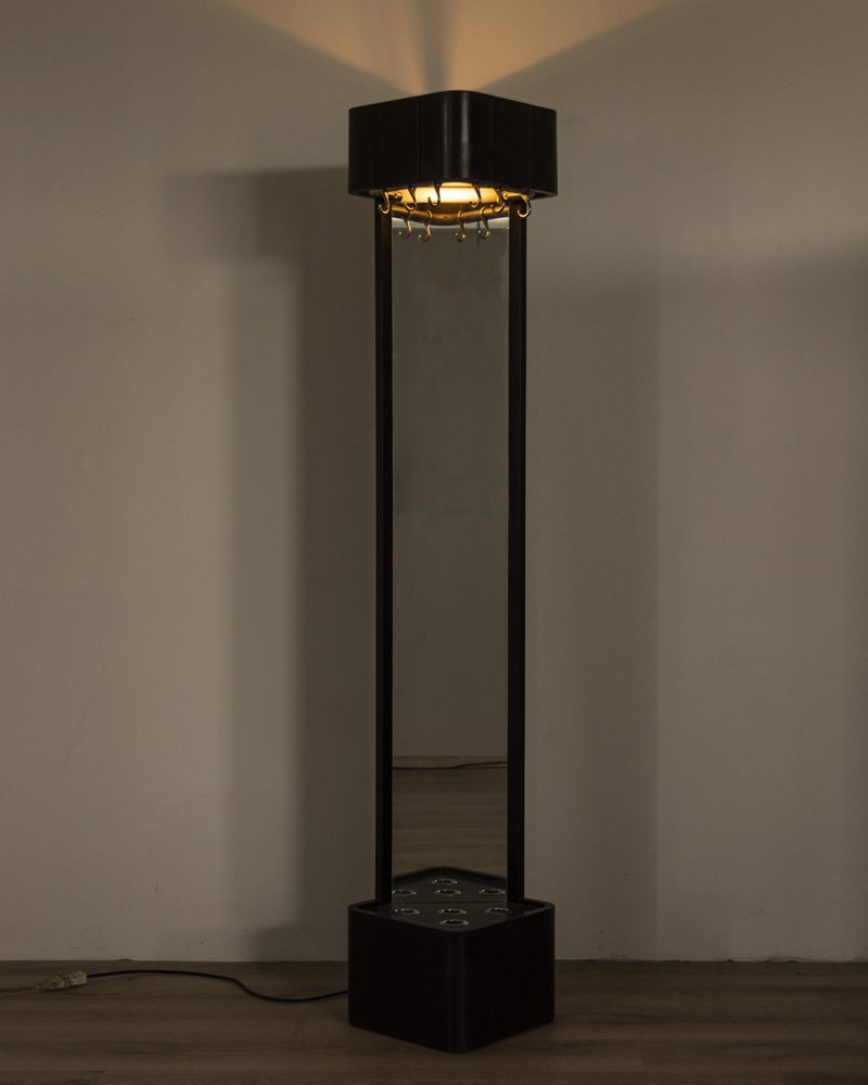 Vintage Hanger Mirror with Italian Design Lamp, 1970s for sale at Pamono