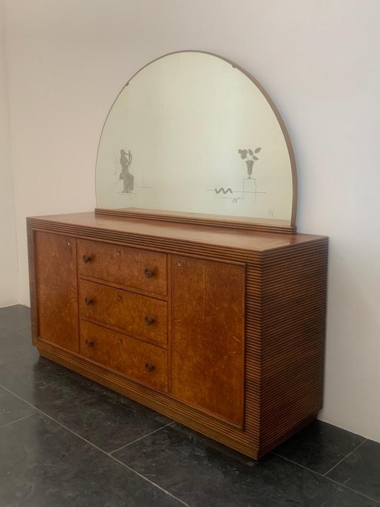 Vintage Crescent Mirror, 1940s for sale at Pamono