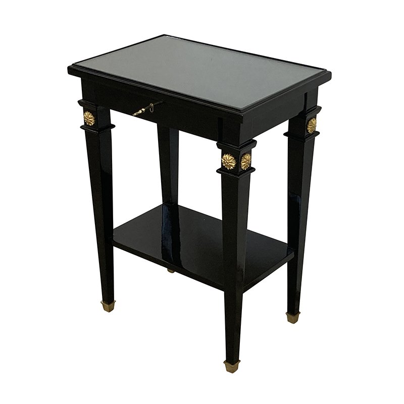 Black Lacquered Side Tables with Drawers, 1990s, Set of 2 for sale at ...