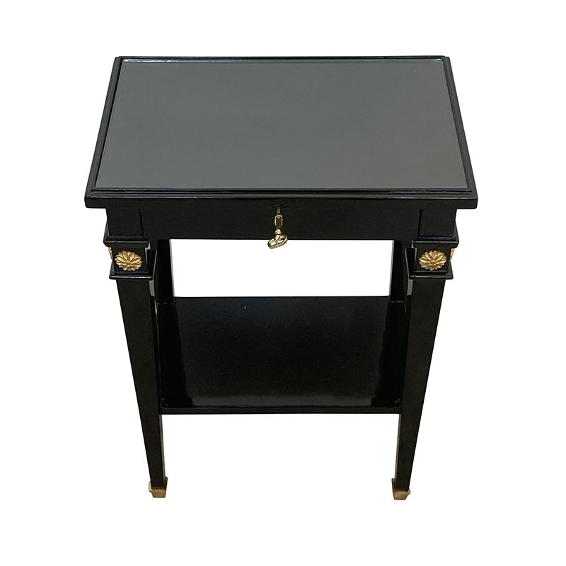 Black Lacquered Side Tables with Drawers, 1990s, Set of 2 for sale at ...
