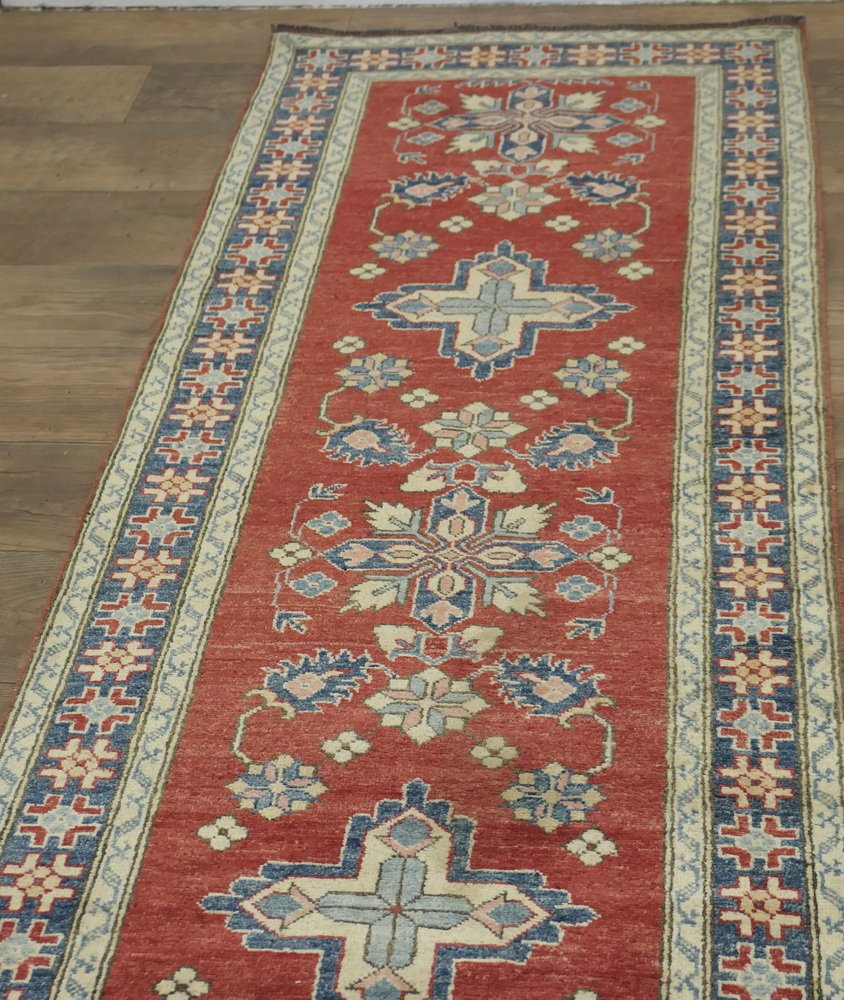 Handwoven Traditional Kazak Runner Rug, 1920s for sale at Pamono