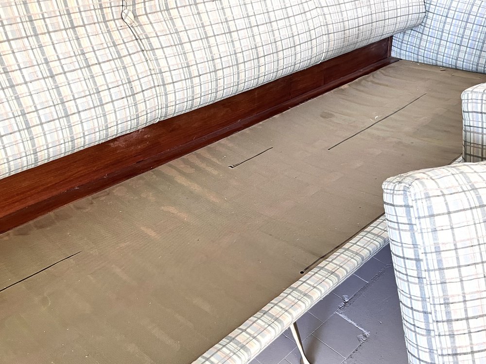 Large Italian Sofa with Brass Legs, 1950s for sale at Pamono