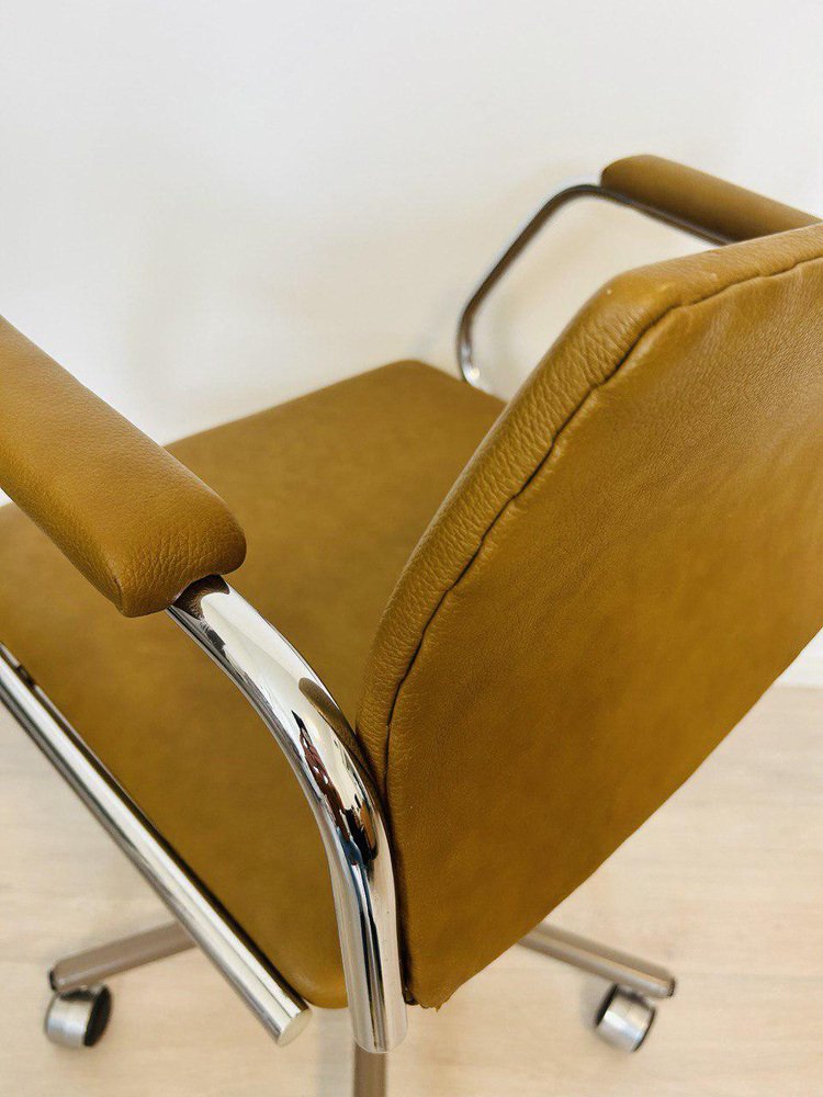 Vintage Mustard Office Chair Model K-380 from Kovona for sale at Pamono