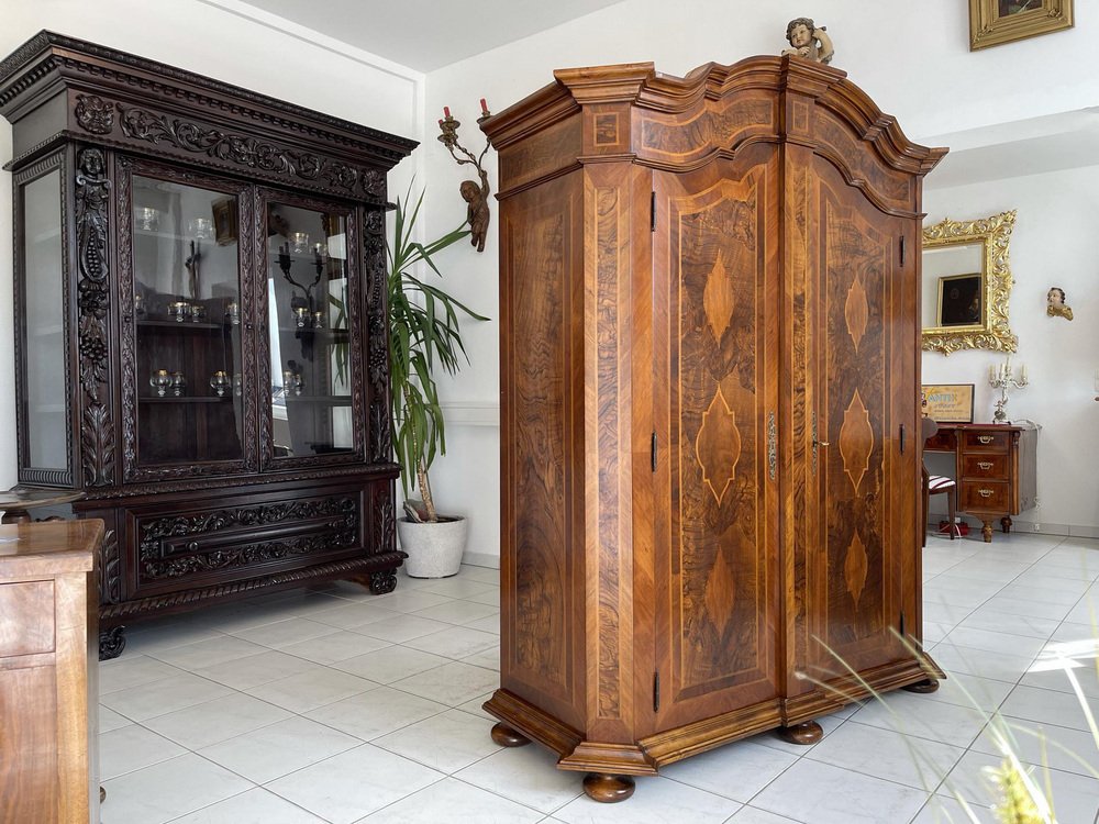 Baroque Style Wooden Wardrobe for sale at Pamono