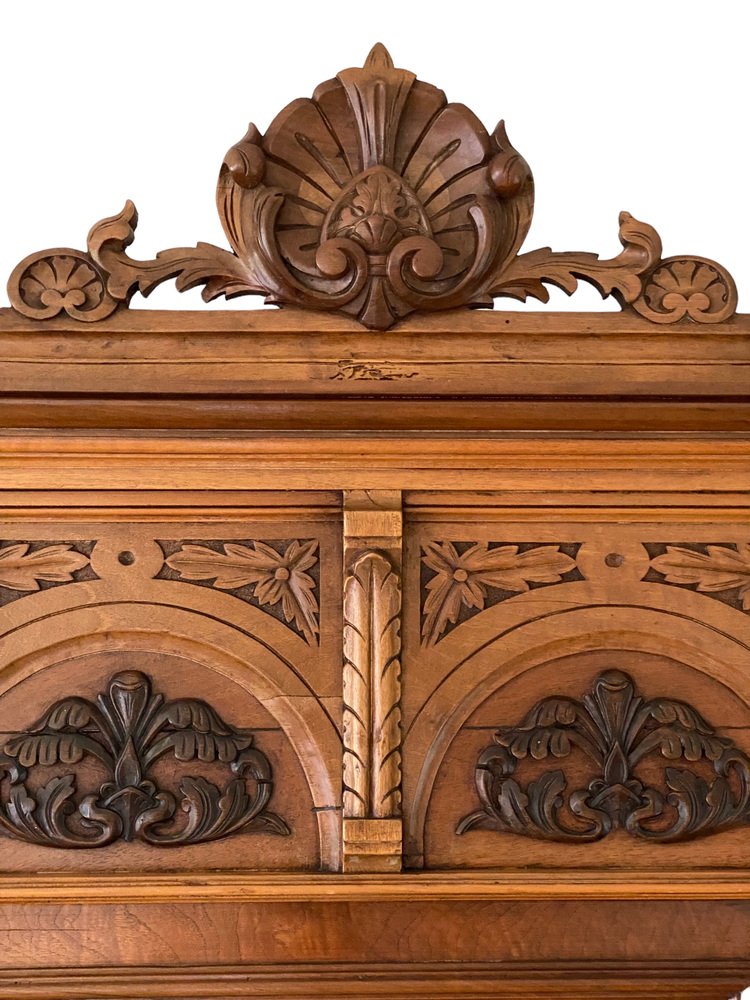 Vintage French Walnut and Pine Sideboard with Showcase for sale at Pamono
